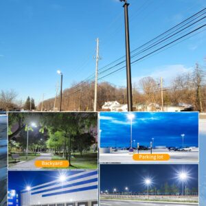 LED Parking Lot Lights 320W 250W 200W, LED Shoebox Light 5000K Adjustable Arm Mount, UL Listed Outdoor Pole Light with Photocell, IP65 Waterproof Commercial Street Area Lighting 100-277V (2 Pack)