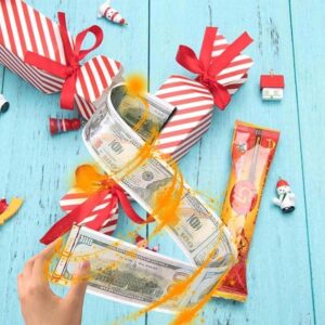 Christmas Surprise Money Pull Pouch, 4PCS Surprise Money Pull Pouch, DIY Christmas Kit, Cash Gift Pouch, Surprise Pull Out Money Gift Box, Christmas Party Gifts Money Box for Cash Pull