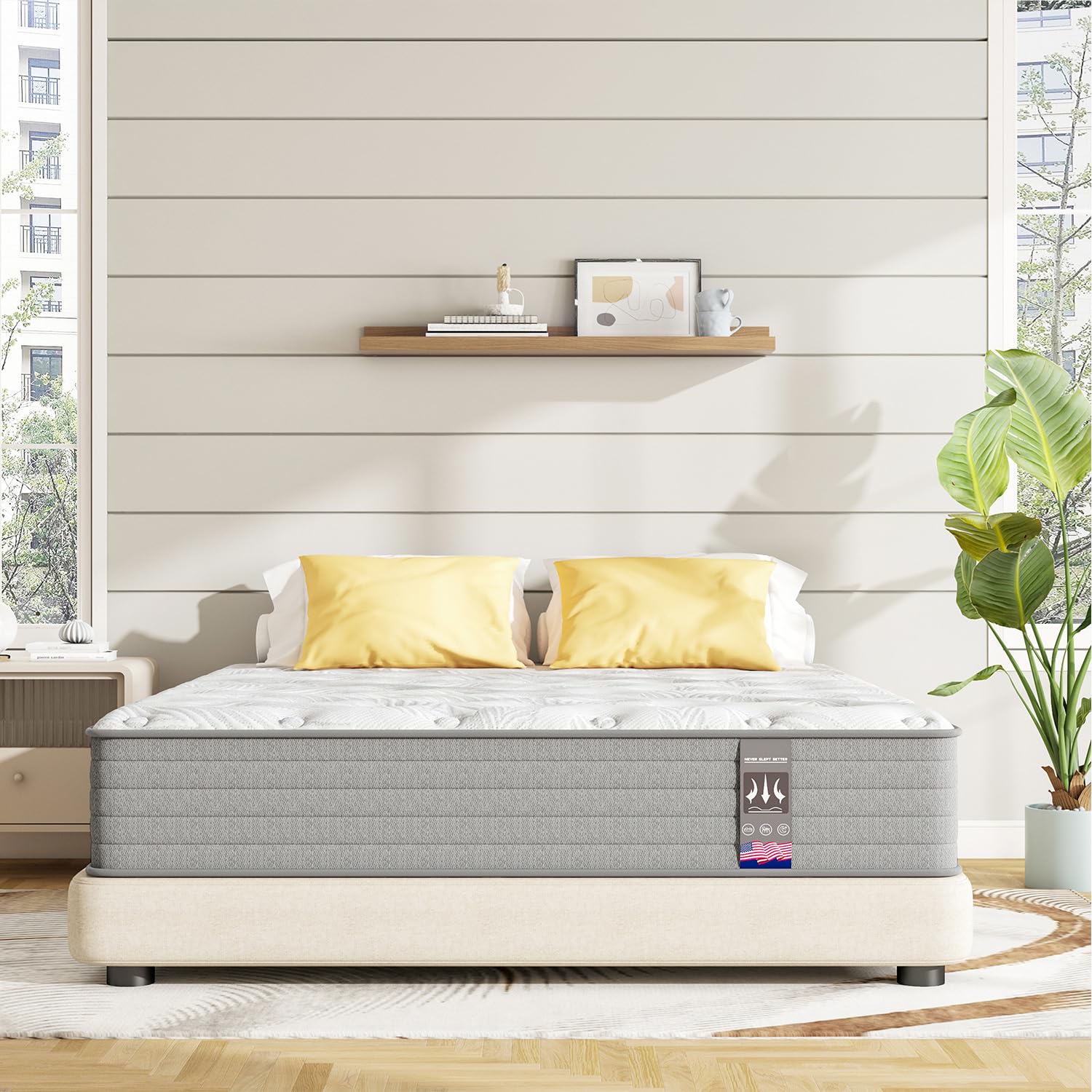 6V-Sermmoo Twin XL Mattress,12 Inch Hybrid XL Twin Mattress in a Box with Gel Memory Foam,Individually Pocket Springs for Pressure Relief,Edge Support,Medium Firm,CertiPUR-US,38"*80"*12"