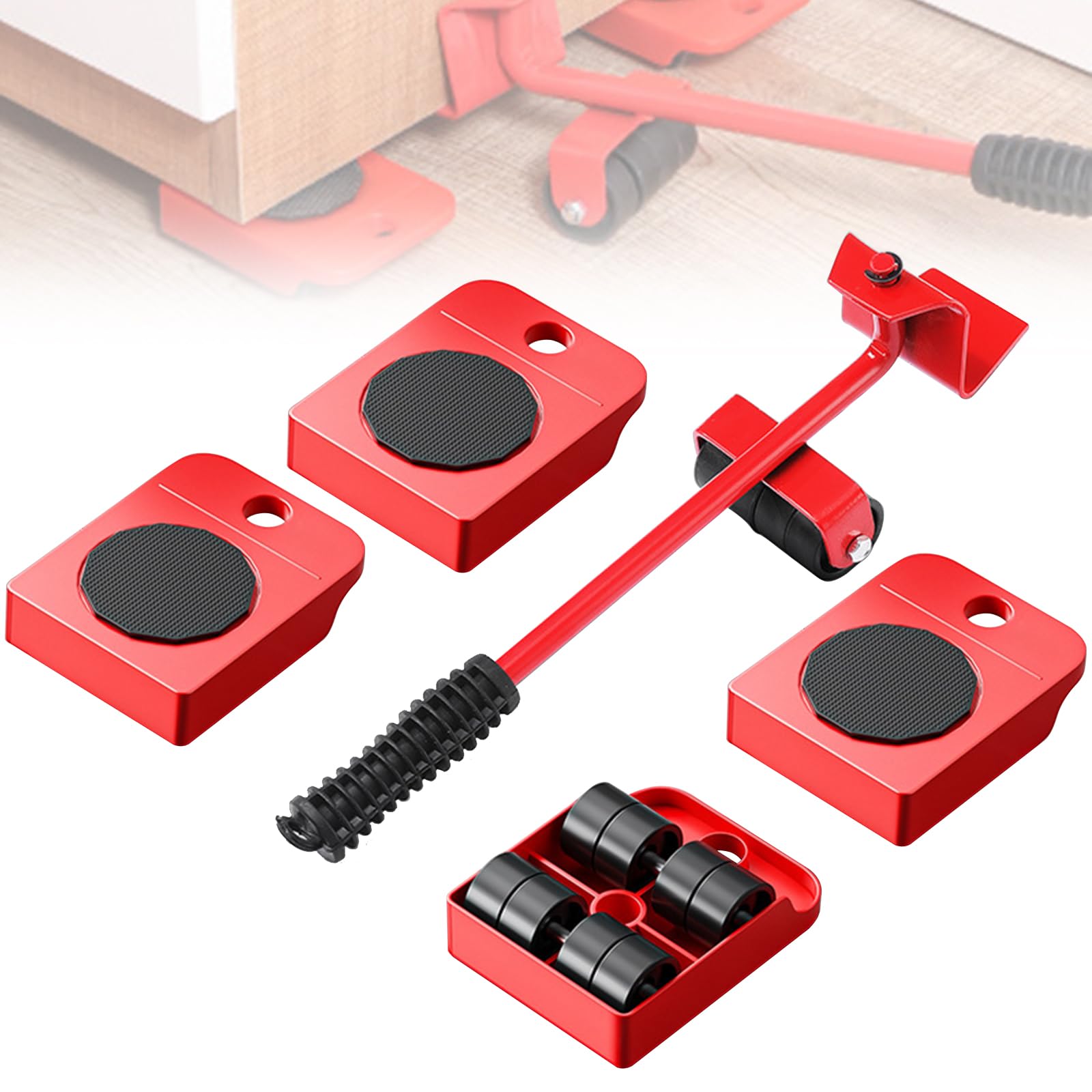 Furniture Lift Mover Tool Set-Furniture Movers with Wheels,Furniture Dolly 4 Wheels,330Lbs Capacity Furniture Lifters,360° Rotation Furniture Mover Dolly with Lifter for Refrigerator,Sofa,Cabinet