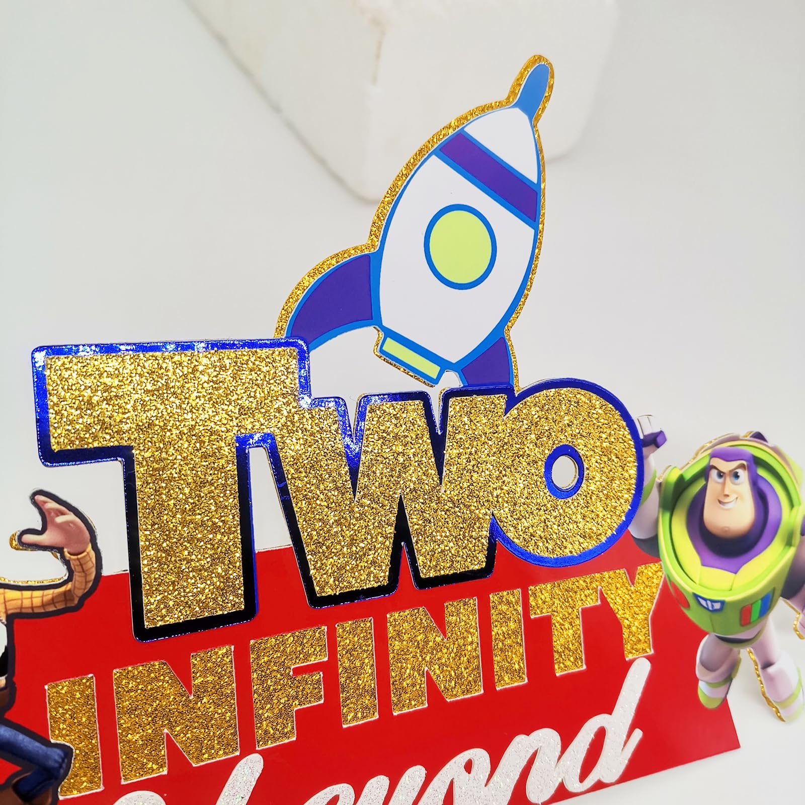 Two Infinity and Beyond Cake Topper Toy Cake Toppers 2nd Birthday for Boy Girl Two Infinity and Beyond Birthday Decorations Story Party Supplies