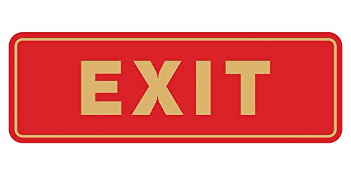 Zinevie Durable Rounded Corners Long Lasting Modern Design Sign Standard Exit Wall or Door Sign Durable Plastic and Easy Installation (3 x 8 Inch)