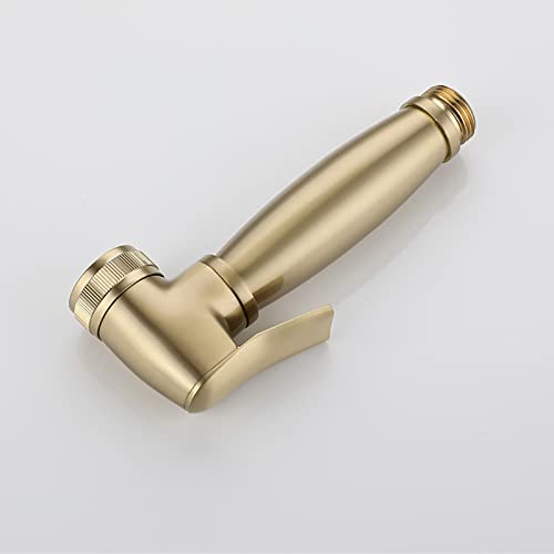 MINJING Handheld Bidet Sprayer for Toilet, Baby Cloth Diaper Sprayer Hot and Cold Water Toilet Sprayer Wall Mounted Handheld Sprayer Kit, Brass, High Pressure, Adjustable Water Pressure, Brushed Gold