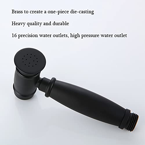 MINJING Handheld Bidet Sprayer for Toilet Black Baby Cloth Diaper Sprayer Hot and Cold Water Toilet Sprayer High Pressure Handheld Sprayer Kit, Brass, Wall Mounted