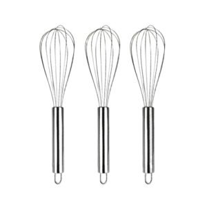 8/10/12inch stainless steel mixing hand whisk, kitchen baking utensils, cream butter whisk.(1 set)