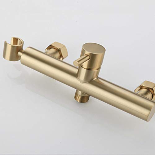 MINJING Bidet Faucet Brushed Gold, Soild Brass Wall Mounted Toilet Bidet Sprayer Set, Hot and Cold Water Mixer Tap, Cloth Diaper Sprayer for Toilet