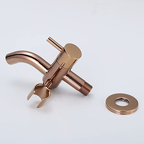 MINJING Bidet Sprayer Rose Gold, Solid Brass Handheld Bidet Sprayer for Toilet, Body Cloth Diaper Sprayer Muslim Shower for Personal Hygiene