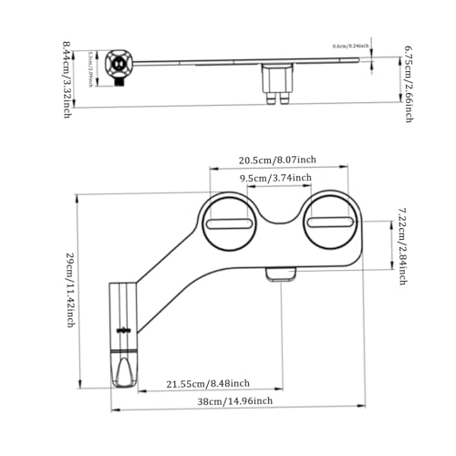 Bidet Attachment for Toilet UK, Toilet Bidet Attachment, Ultra-Slim Bidet Sprayer with Dual Nozzle, Non-Electric Bidet Spray Adjustable Pressure for Portable Bidet Feminine/Posterior Wash