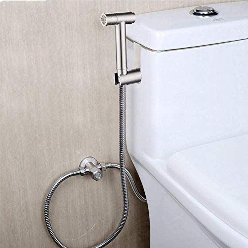 MINJING Portable Travel Bidet Sprayer Connects to Mixer Tap Handheld - 304 Stainless Steel Toilet Spray Gun Set Small Shower-Free Dual-Mode Toilet