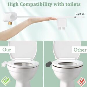 Bidet Attachment for Toilet UK, Toilet Bidet Attachment, Ultra-Slim Bidet Sprayer with Dual Nozzle, Non-Electric Bidet Spray Adjustable Pressure for Feminine/Posterior Wash