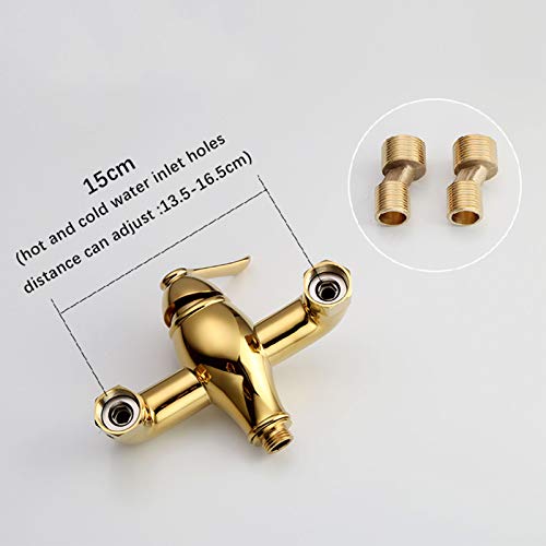 MINJING Bidet Faucet Gold, Hand Held Toilet Bidet Sprayer, Brass Single Handle Wall Mount Hot Cold Water Bidet Faucet, Cloth Diaper Sprayer