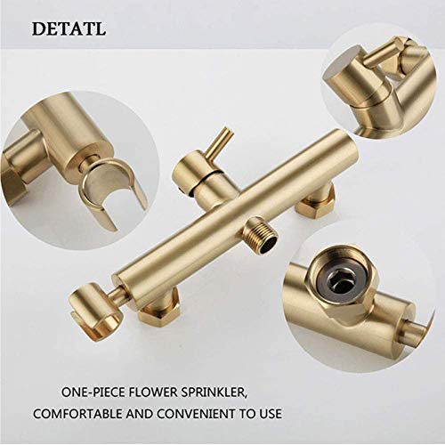 MINJING Toilet Bidet Faucet Gold, Solid Brass Wall Mount Handheld Bathroom Bidet Sprayer, Warm Cold and Hot Mixer Faucet, Single Handle Shattaf Spray Faucet