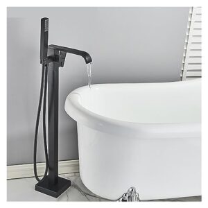 Floor Mounted Bathtub Shower Faucet Swivel Waterfall Spout Freestanding Bathroom Crane Black Bathtub Shower Faucet(Nickel B)