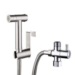 minjing portable travel bidet sprayer connects to mixer tap handheld - 304 stainless steel toilet spray gun set small shower-free dual-mode toilet