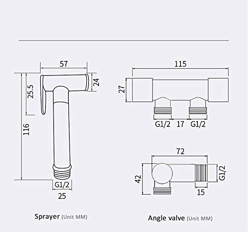 MINJING Shower Copper Toilet Hand Held Bidet Faucet Sprayer Bidet Set Sprayer Gun Toilet Spray for Bathroom Self Cleaning Shower Head-Single