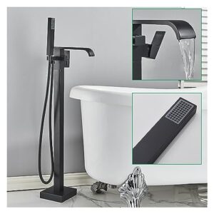 Floor Mounted Bathtub Shower Faucet Swivel Waterfall Spout Freestanding Bathroom Crane Black Bathtub Shower Faucet(Nickel B)