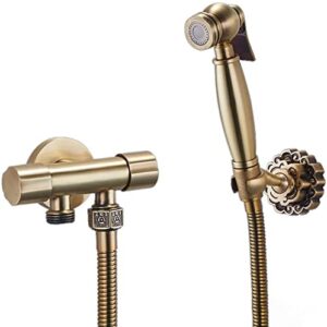 minjing handheld bidet sprayer for toilet, brass cloth diaper sprayer kit wall mounted green bronze bidet sprayer set single handle toilet bidet sprayer kit with 150cm shower hose