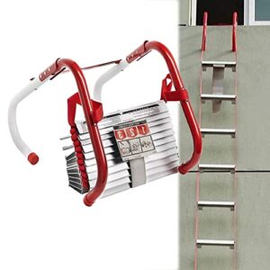 fgqcbbyc emergency safety ladders, portable window escape ladder fire 2-6 story homes, antislip-rungs rescue ladder for indoor or outdoor tree house, playground,4m/13ft