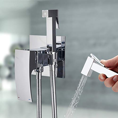 MINJING Bidets Brass Toilet Sprayer Faucet Chrome Plating Faucet Bidet Bathroom Bidet Shower Toilet Water Spray Anal Shower