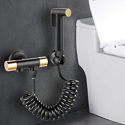 MINJING Shower Copper Toilet Hand Held Bidet Faucet Sprayer Bidet Set Sprayer Gun Toilet Spray for Bathroom Self Cleaning Shower Head-Single