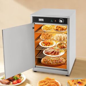 Electric Commercial Hot Box Food Warmer for Catering,600W Countertop Food Heated Holding Cabinet, 86-185°F Temperature Adjustable Warming Oven for Storing Pizzas, Tarts, Fried Chicken