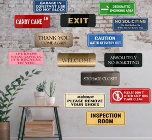 durable rounded corners long lasting modern design sign standard exit wall or door sign durable plastic and easy installation (3 x 8 inch)