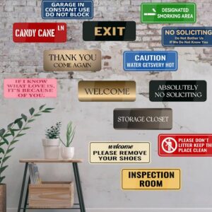 Durable Rounded Corners Long Lasting Modern Design Sign Standard Exit Wall or Door Sign Durable Plastic and Easy Installation (3 x 8 Inch)