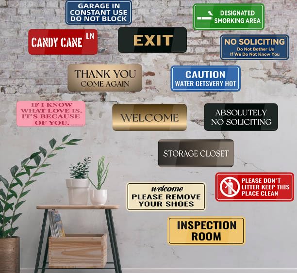 Zinevie Durable Rounded Corners Long Lasting Modern Design Sign Standard Exit Wall or Door Sign Durable Plastic and Easy Installation (3 x 8 Inch)