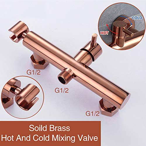 MINJING Bathroom Bidet Sprayer Rose Gold, Handheld Bidet Sprayer for Toilet, Single Handle Wall Mount Heated Bidet Faucet, Bidet Attachment