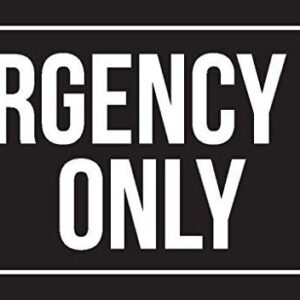 Zinevie Durable Rounded Corners Long Lasting Modern Design Sign New Great Black Background with White Font Emergency Exit Only Office Wall Sign-3 x 8 Inch