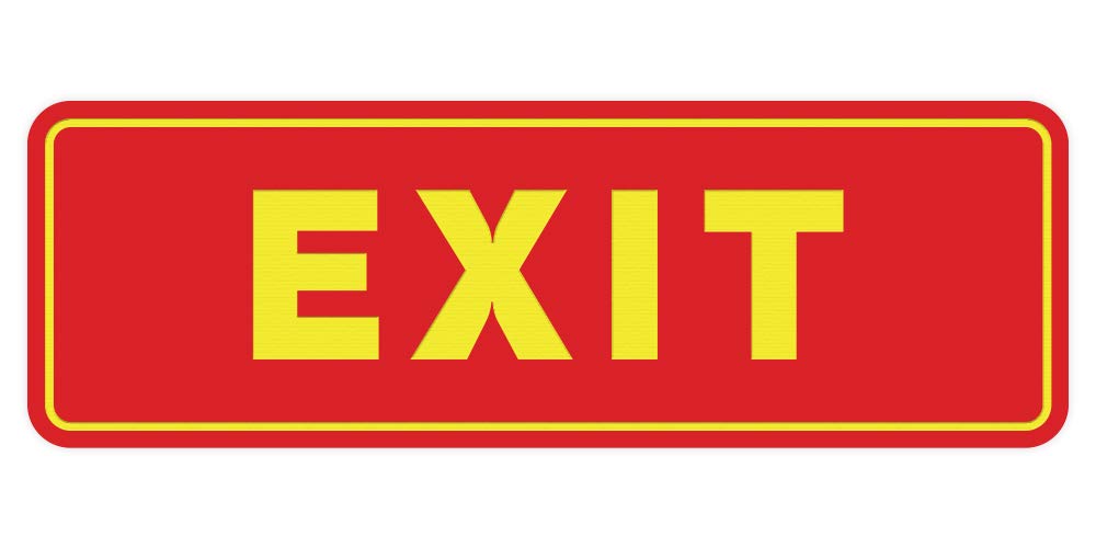 Durable Rounded Corners Long Lasting Modern Design Sign Standard Exit Wall or Door Sign Durable Plastic and Easy Installation (3 x 8 Inch)