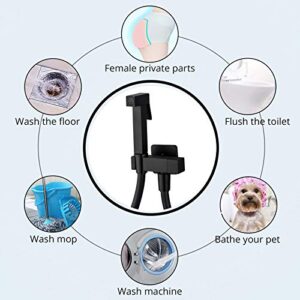 MINJING Hand Held Bidet Sprayer for Toilet, Brass Single Handle Bidet Faucet, Wall Mounted Bidet Faucets, Hygienic Shower Tap, Cold and Hot Water Mixer Bidet Tap