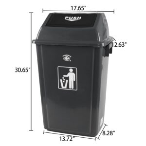 Gainhope Set of 4 Plastic 15 Gallon Large Swing Top Trash Can, Tall Kitchen Garbage Bin, Wastebasket with Lid