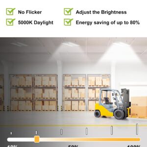 JC-LGL 210W LED Linear High Bay Light with PIR Sensor，LED High Bay Shop Lights Fixture, Compatible with Industrial 120-277V, LED Linear High Bay Light for Shop Garage Warehouse