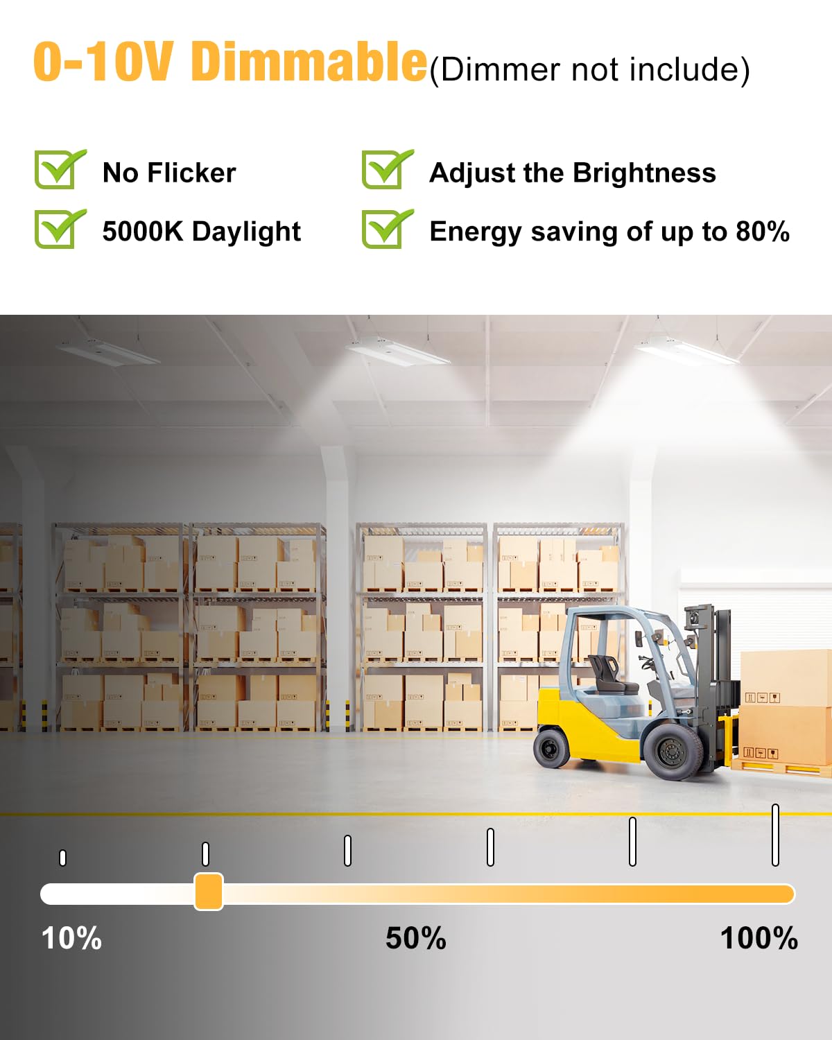 JC-LGL 300W LED Linear High Bay Light with PIR Sensor，LED High Bay Shop Lights Fixture, Compatible with Industrial 120-277V, LED Linear High Bay Light for Shop Garage Warehouse