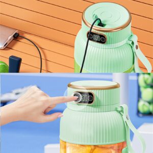 Multifunctional Portable Juicer Cup with Digital Display,USB Rechargeable Mini Portable Juicer,Personal Blender, Juice Cup Blender,Perfect For Smoothies, Shakes (A, Double cup double lid)