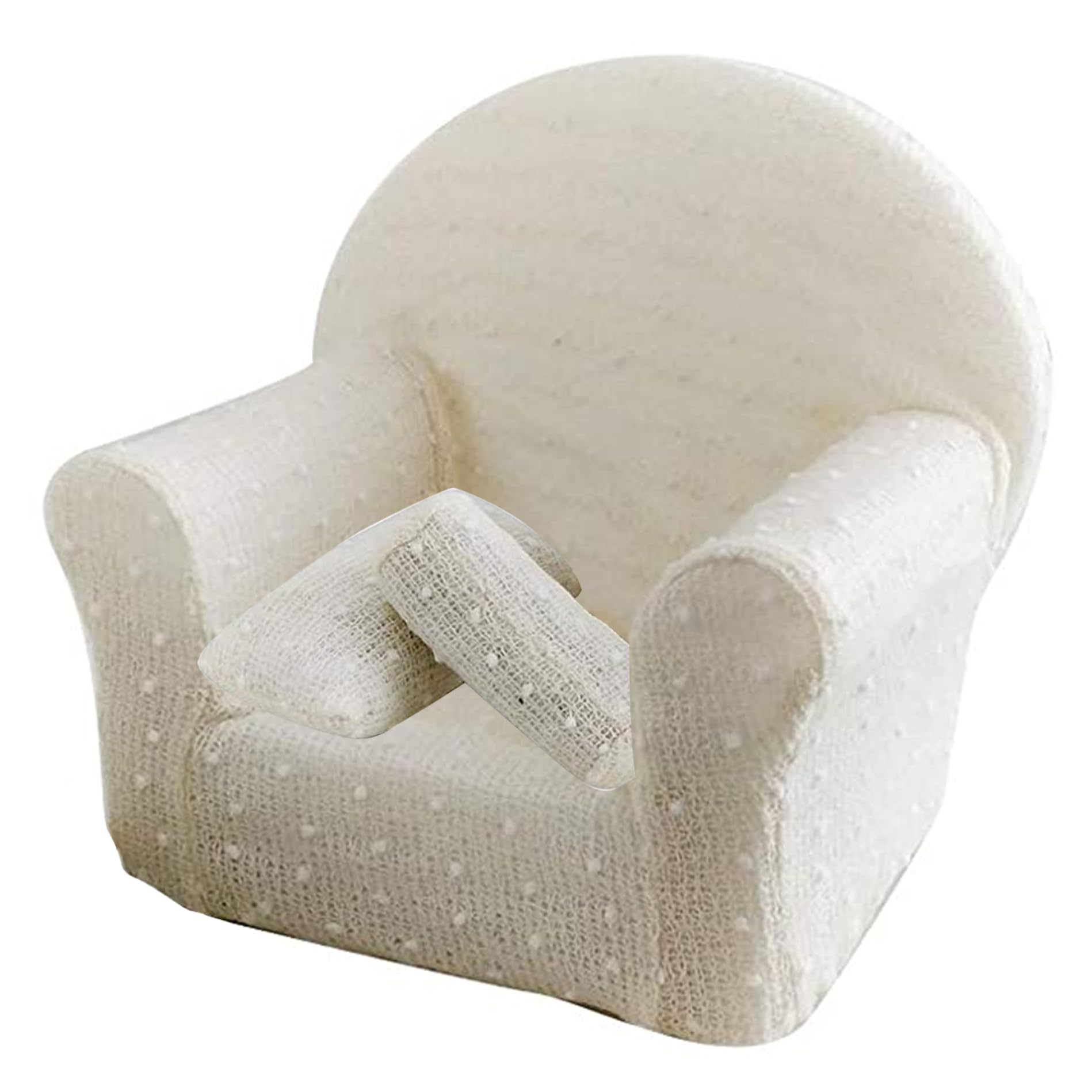 Weduspaty Baby Sofa Cuddly Sherpa Toddler Armchair Couch Kids Mini Sofa with 2 Chair Armrests Infant Photography Prop White for 1-2 Month, Kids Armchair