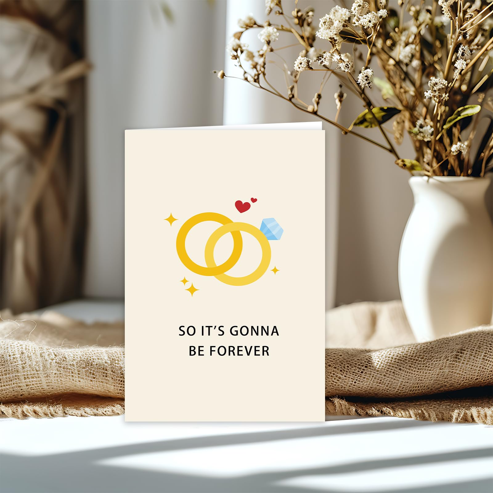 Abeletree Funny Wedding Card for Bride and Groom, Bridal Shower Wedding Gifts Card, Wedding Gifts for Newlyweds-SO IT'S GONNA BE FOREVER