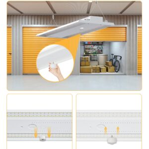 JC-LGL 210W LED Linear High Bay Light with PIR Sensor，LED High Bay Shop Lights Fixture, Compatible with Industrial 120-277V, LED Linear High Bay Light for Shop Garage Warehouse