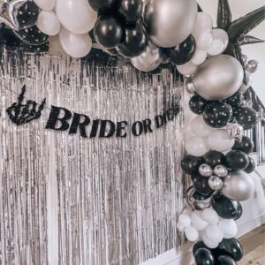 Halloween Bride Or Die Banner Black Bachelorette Party Decoration Skull Wedding Day Bridal Shower Supplies