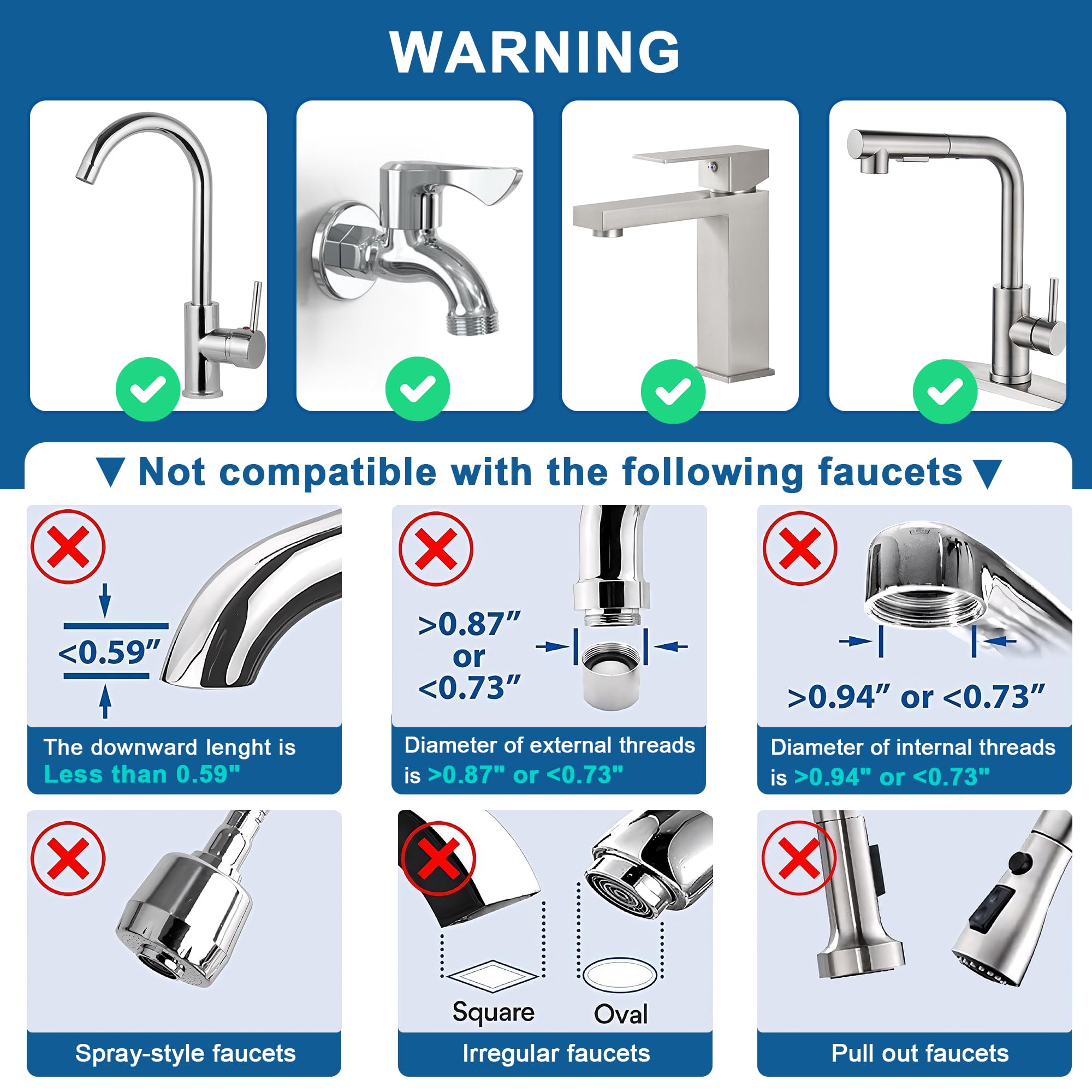 LCF 360° Rotating Stainless-Steel Faucet Water Filter - High Flow, Mineral-Enhanced Tap Water Filter, Reduces Chlorine, Heavy Metals and Bad Taste, Easy Install, 320 Gallons, Kitchen Sink Ideal