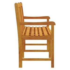 MINERWALL Patio Bench 59.1" Solid Acacia Wood,Acacia Wood Patio Bench with Armrests for Enhanced Outdoor Seating Comfort Patio Furniture