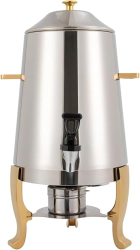 19L Stainless Steel Coffee Chafer Urn Hot Drinks Dispenser Hot Water Dispenser, With Spigot, For Home, Hotels, Restaurants, or Parties, Gold