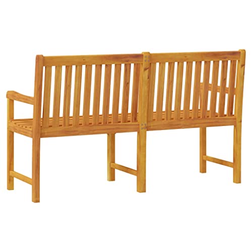 MINERWALL Patio Bench 59.1" Solid Acacia Wood,Acacia Wood Patio Bench with Armrests for Enhanced Outdoor Seating Comfort Patio Furniture