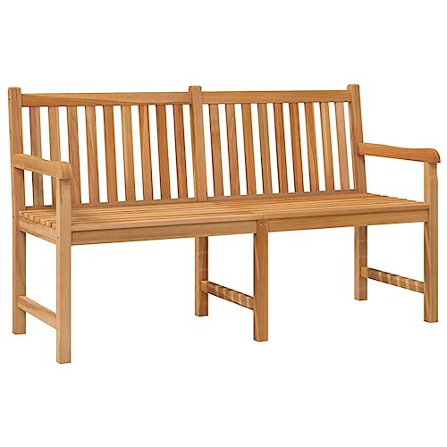 MINERWALL Patio Bench 59.1" Solid Teak Wood,Outdoor Patio Teak Bench — Durable and Stylish for Your Comfort Patio Furniture