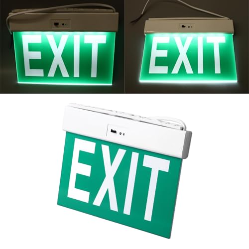 Led Emergency Exit Sign Acrylic Clear Eye Catching Exit Sign with Light for Building Camera Indoor Use AC85‑265V