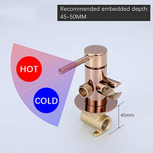 MINJING Bidet Faucet Rose Gold, Solid Brass Hand Held Bidet Sprayer for Toilet, Hot and Cold Water Single Handle Wall Mount Cloth Diaper Sprayer