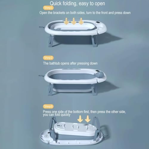 YQDDM Portable pet Bathtub, Multi-Purpose pet Bathtub with Drain Hole, Foldable Bathtub with Temperature Sensing pet Shower tub(Violet)