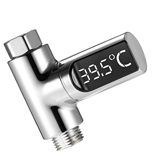 Yaoliucp Digital Shower Thermometer 5~85°C Digital Thermometer, with 360° Rotating Thermometer LED Water Meter Shower Water Thermometer for Elderly Children, Digital Thermometer