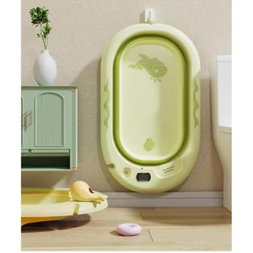 YQDDM Foldable Dog pet Bathtub,Portable Bathtub for Dogs,Dog Bathtub with Thermometer and Cushion,for Cats and Dogs(Green)